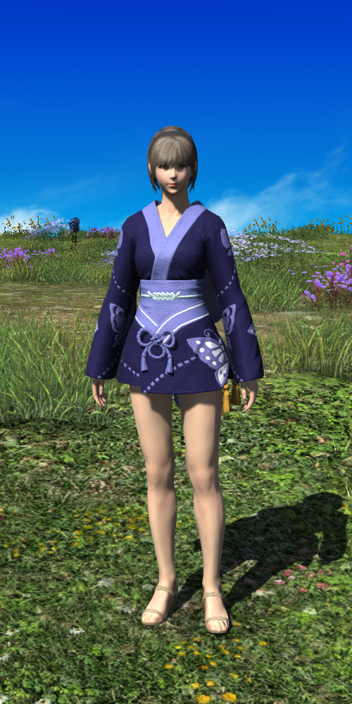 Lady's Yukata Bluefly Set | Eorzea Collection
